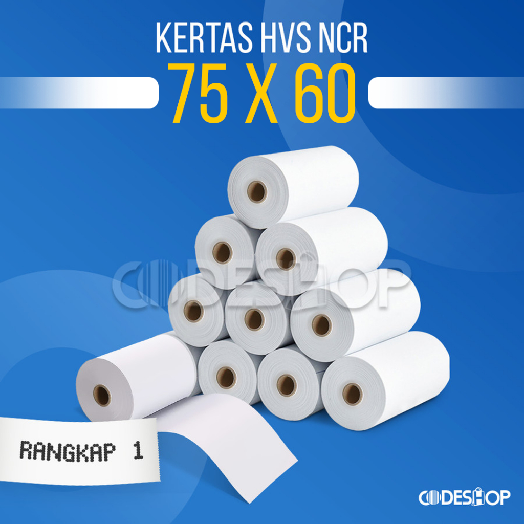 Jual Kertas NCR Ukuran 75x60 mm ( 1 Ply ) Struk Printer Dot Matrix ...