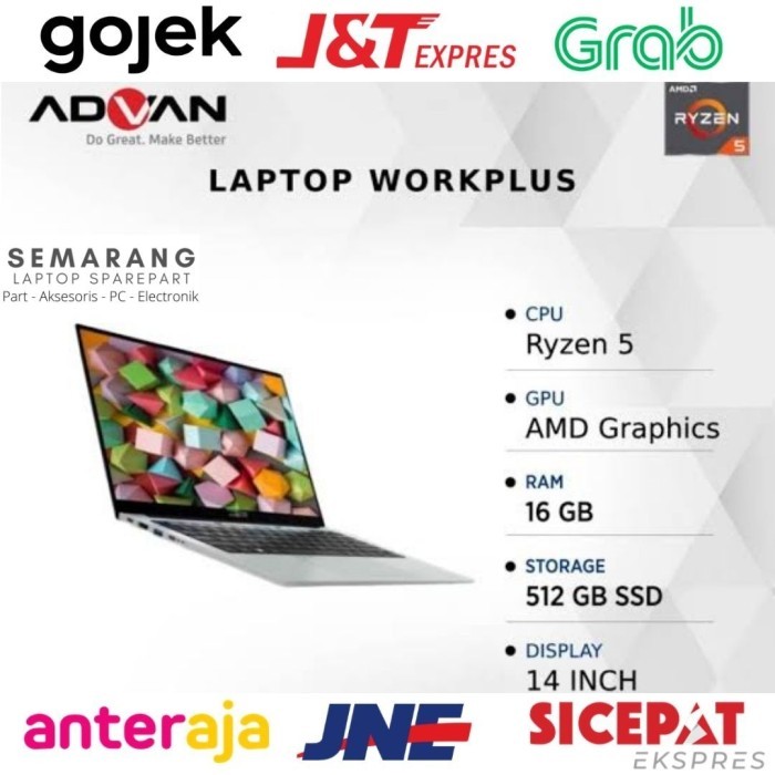 Jual ADVAN WORKPLUS Laptop AMD Ryzen 5 6600H RAM 16GB SSD 512GB 14inch ...