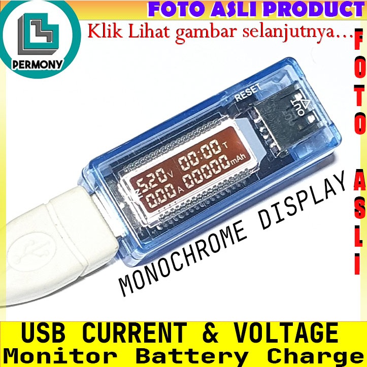 Jual USB charger tester power voltage ampere detector charging lcd ...