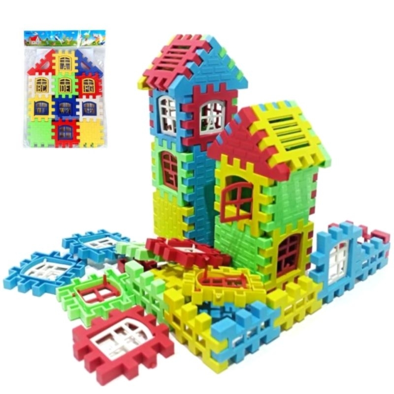Jual Mainan Puzle Puzzle Rumah funy block edukasi anak isi 40 pcs ...