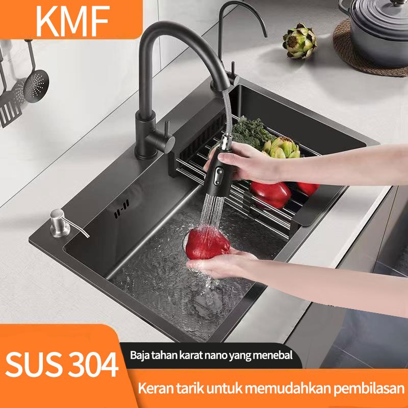 Jual SUS 304 Kitchen sink Modern Kitchen Sink Luxury Black 1 Bowl ...