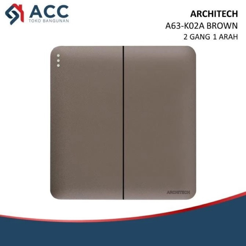 Jual Architech Saklar Seri 2 Gang 1 Arah Infinity Brown A63-K02A | Shopee Indonesia