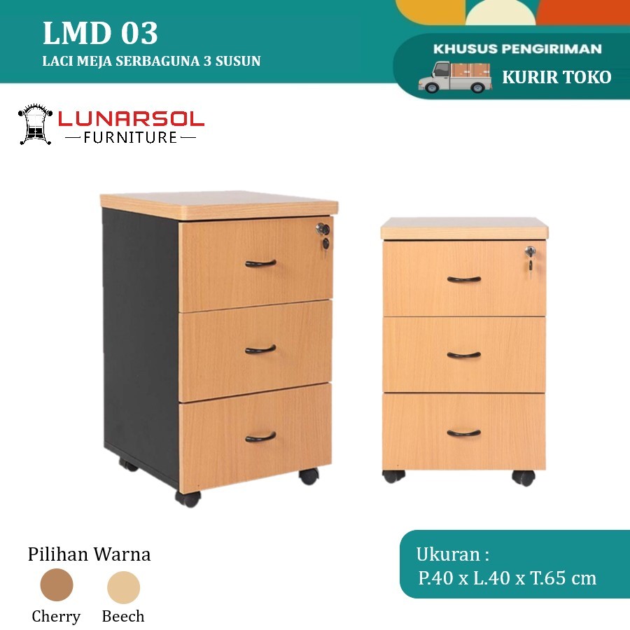 Jual Laci Kantor | Laci Bawah Meja Kerja 3 Susun Dengan Roda LMD 03 ...