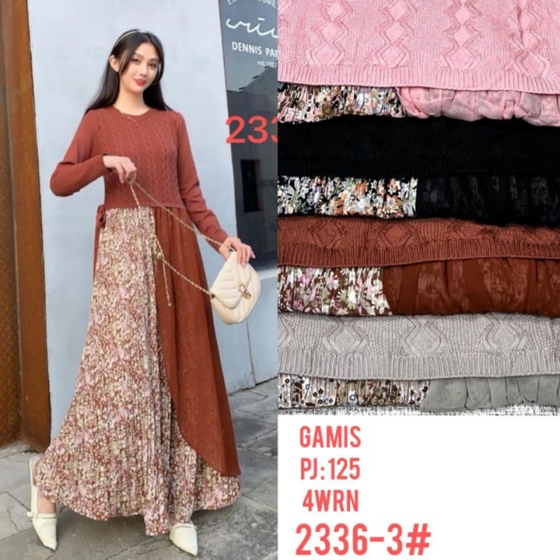 Jual Midi Dress Kombinasi Rajut by Z@ra Woman | Shopee Indonesia