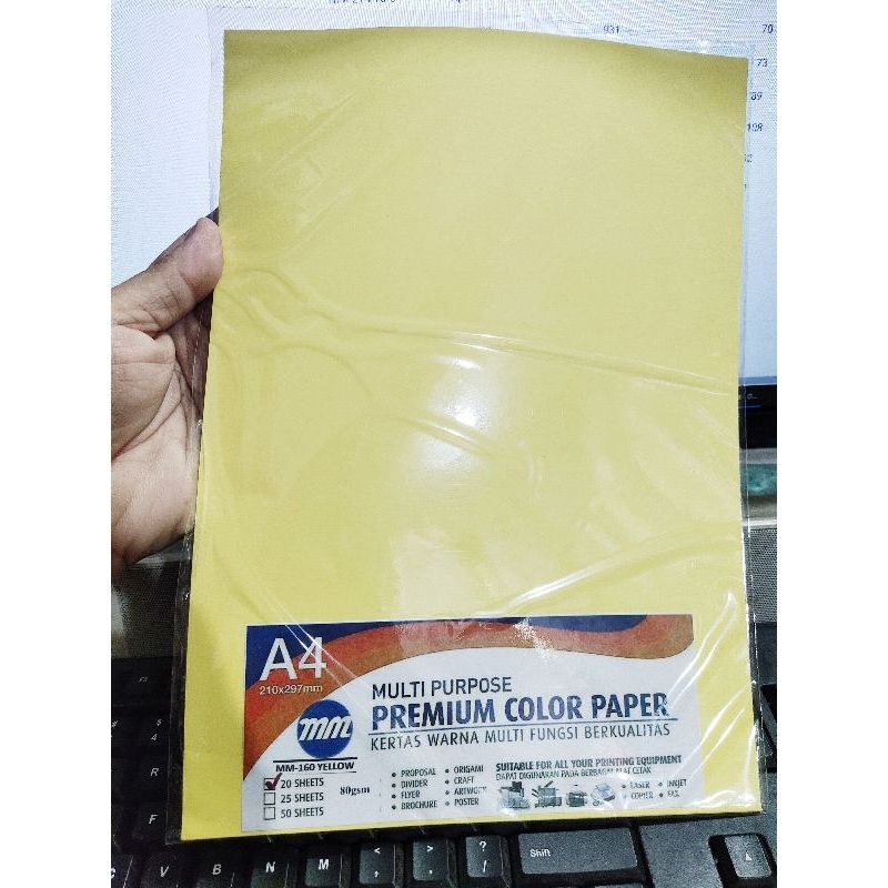 Jual Kertas Warna A4 / PaperFine 80GSM (1 pack isi 20 lembar) | Shopee ...