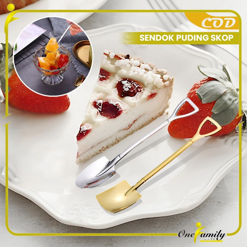 Jual ONE-C1006 Sendok Dessert Bentuk Sekop Besi Stainless Baja Anti ...