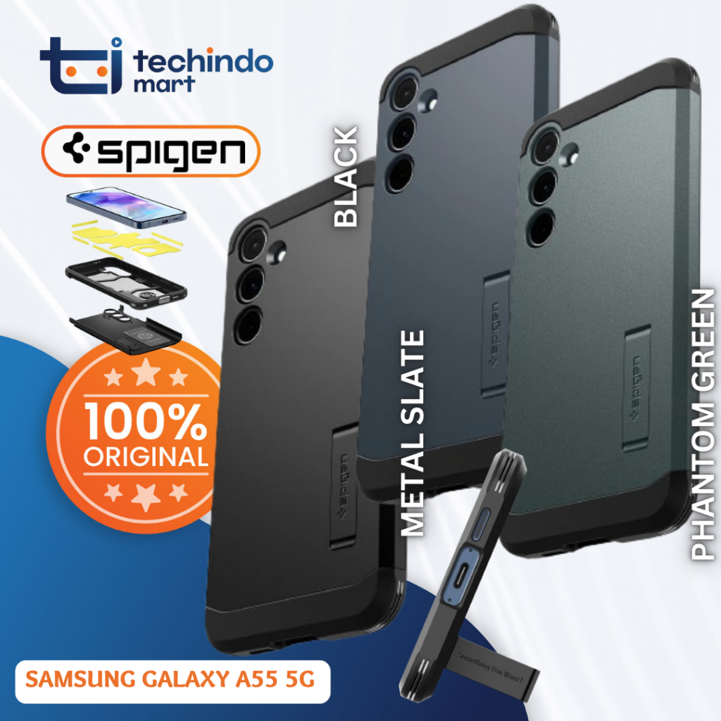 Jual Case Samsung Galaxy A55 Spigen Tough Armor Anti Shock KickStand Casing | Shopee Indonesia