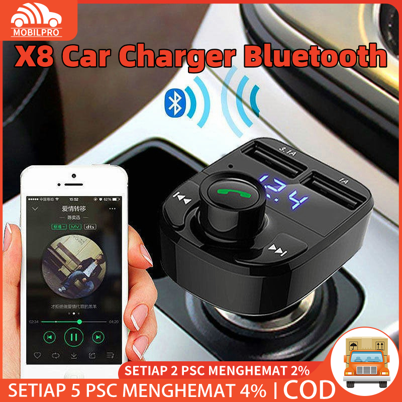 Jual X8 - FM MODULATOR X8 MP3 AUDIO TRANSMITTER BLUETOOTH CAR CHARGER ...