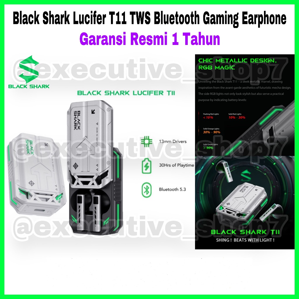 Jual Black Shark Lucifer T11 TWS Bluetooth Gaming Earphone - Garansi ...