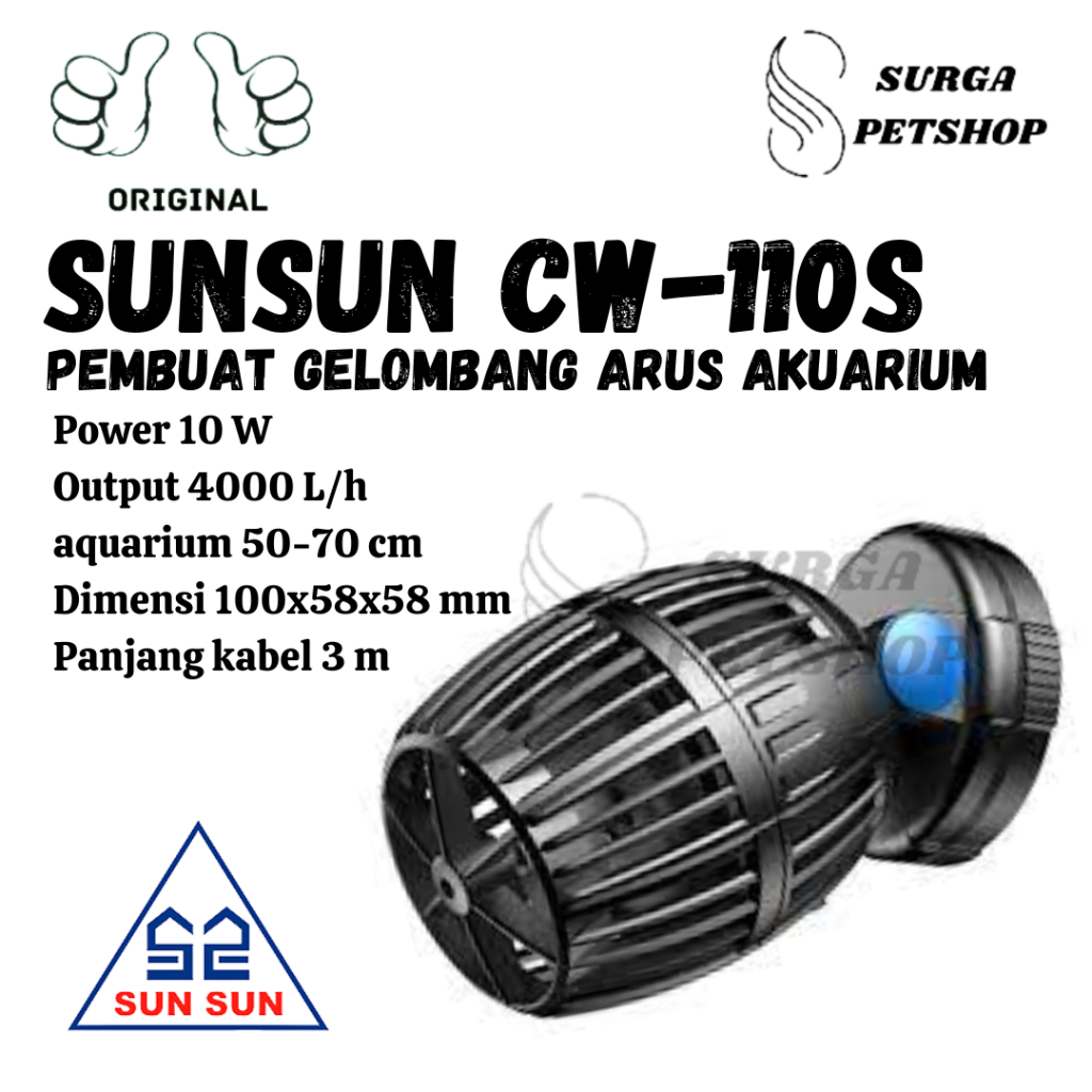 Jual SUNSUN CW 110S Wave Maker Aquarium Kolam Ikan GRECH CW110S Pembuat ...