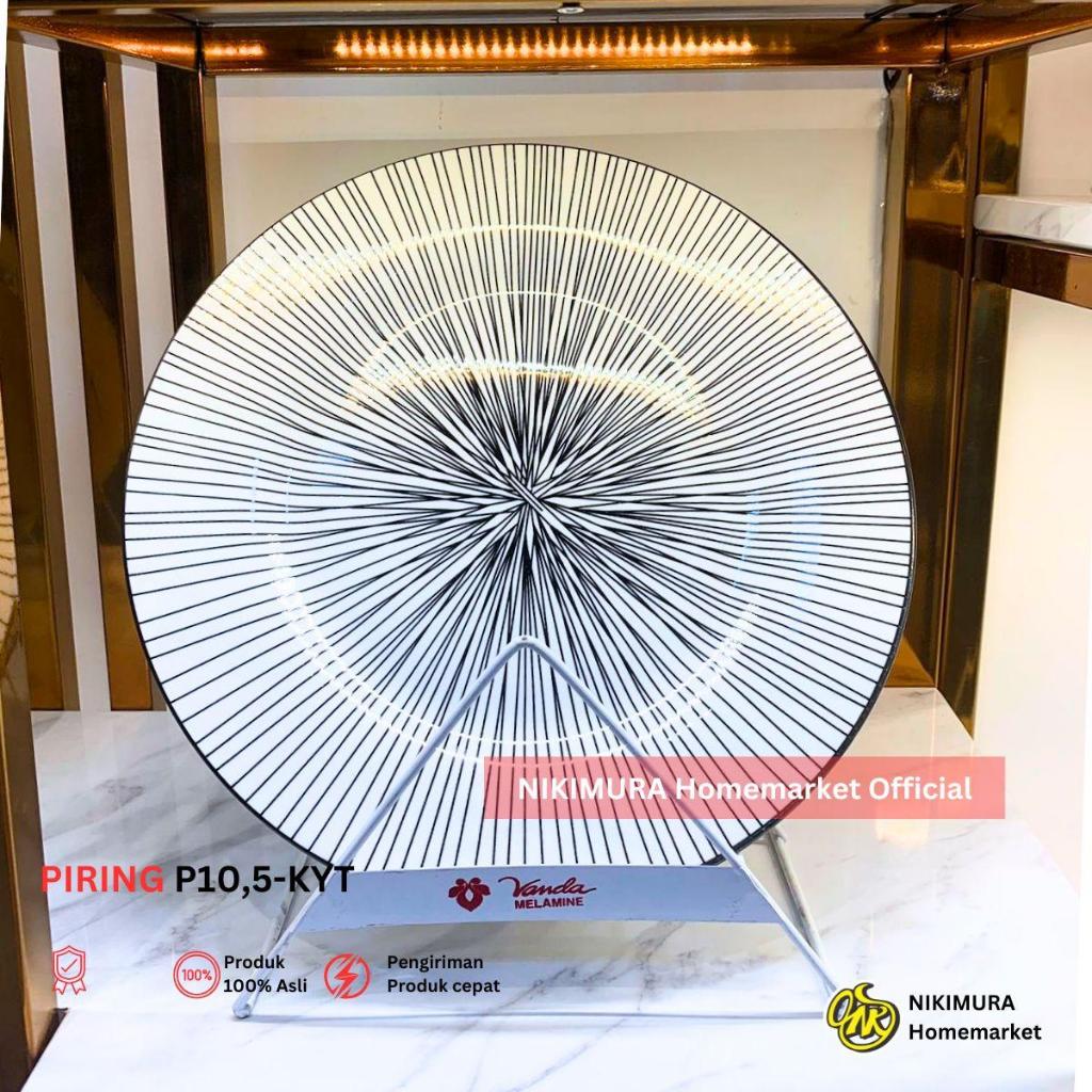 Jual Piring Saji Ceper Kyoto Ukuran 10,5 Peralatan Makan Hitam Putih ...