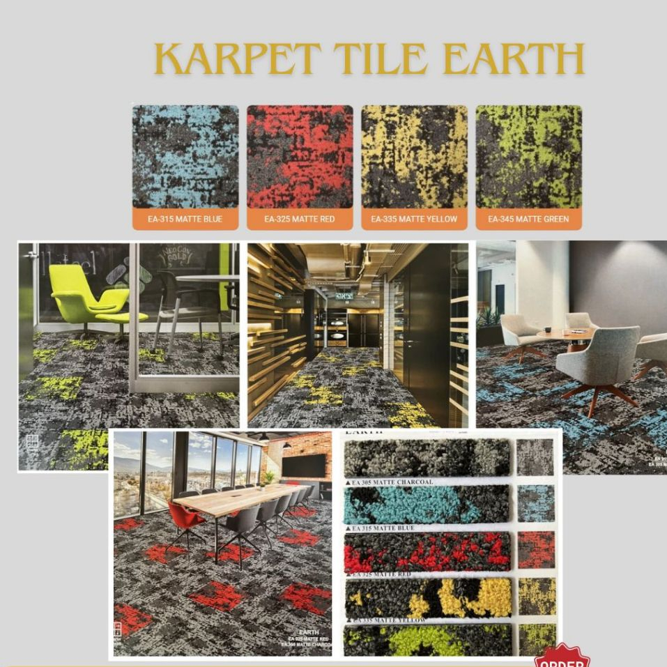 Jual KARPET TILE EARTH || KARPET KANTOR TEBAL 5MM | Shopee Indonesia