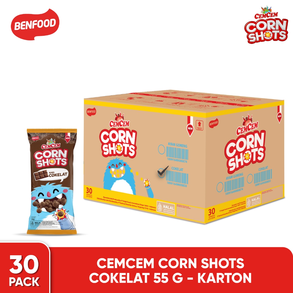 Jual Snack Camilan CEMCEM CORN SHOTS COKELAT 55 GR - KARTON | Shopee ...