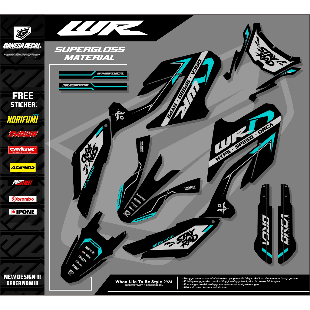 Jual Decal WR 155 Full body Supermoto Bebas Custom - Dekal Sticker ...