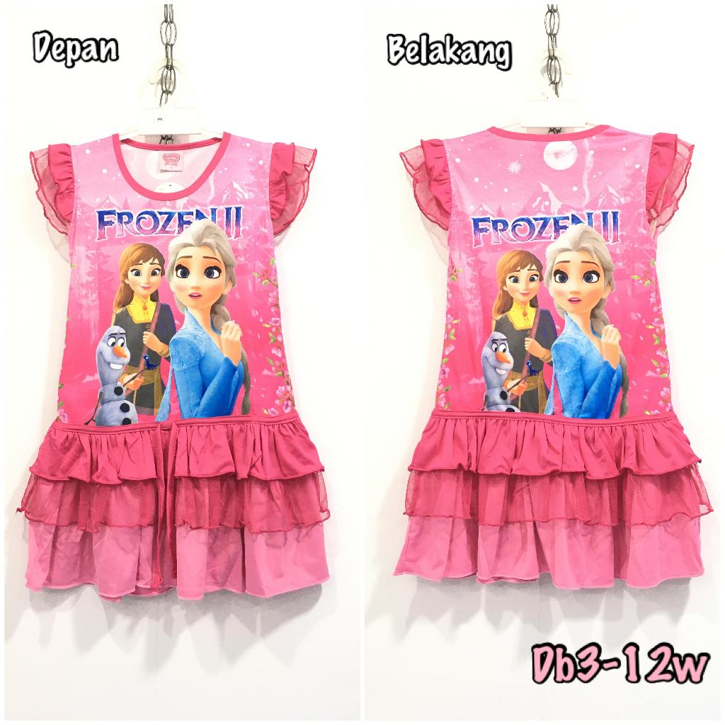Jual Dress Frozen / Daster Frozen / Dress Anak Frozen usia 4-7th / DB ...