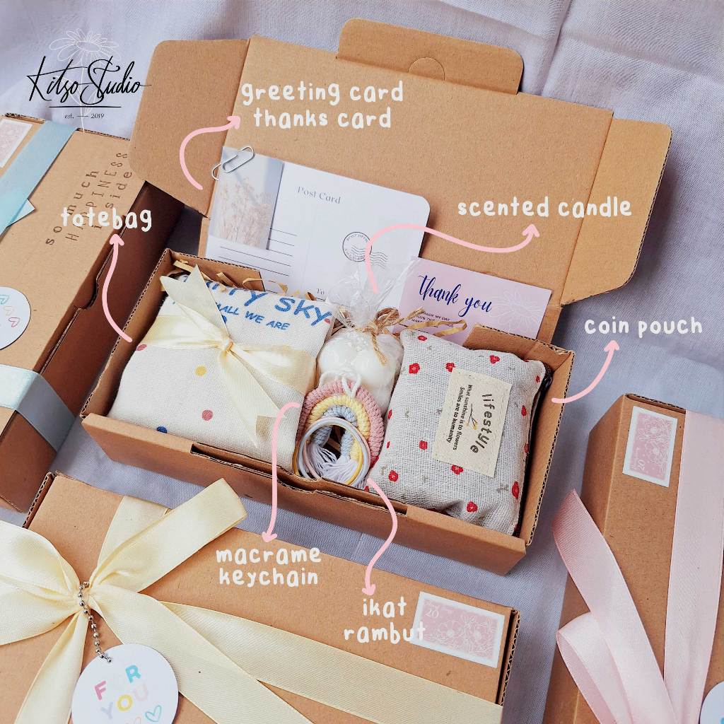 Jual [KITSO] Hampers Korean Gift Box Hijab Tote Bag Aesthetic untuk Kado Ultah / Wisuda / Anniv ...