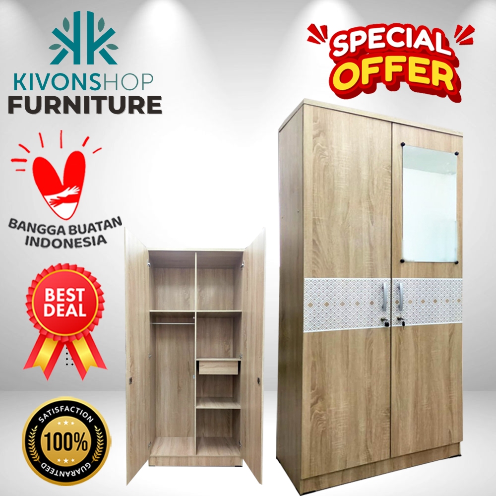 Jual LEMARI PAKAIAN 2 PINTU MODERN MINIMALIS KAYU HIGH QUALITY UNTUK ...