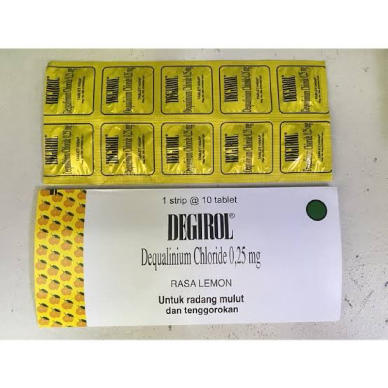 Jual Degirol obat hisap untuk sakit tenggorokan isi 1 strip @10 tablet rasa lemon | Shopee Indonesia