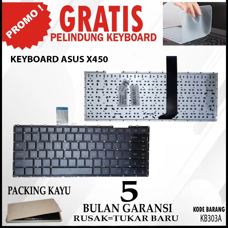 Jual Keyboard Laptop ASUS X452 X452E X452C X452CP X450C FREE PROTECTOR ...