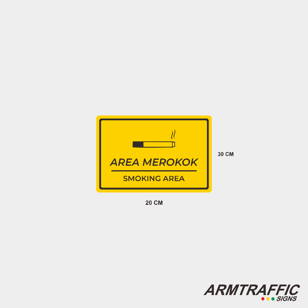 Jual SIGN ARAH PETUNJUK RAMBU AREA MEROKOK 20 X 30 CM NEW KUNING ...