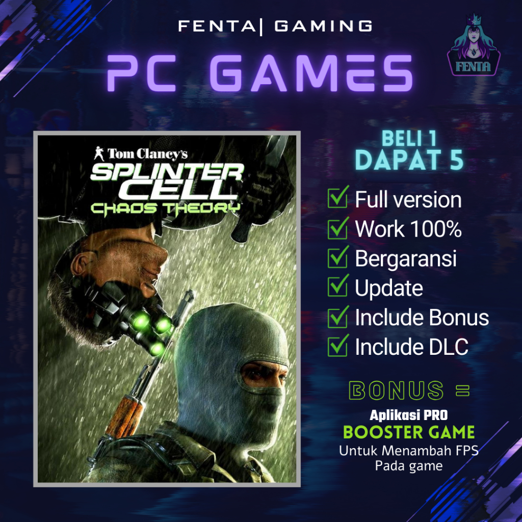 Jual TOM CLANCYS SPLINTER CELL CHAOS THEORY - GAME PC - GAME LAPTOP ...