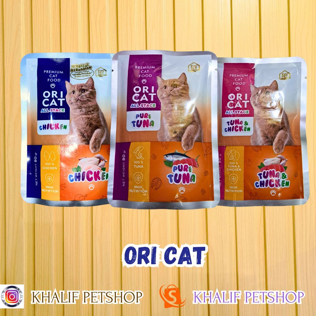 Jual ORI CAT SACHET 80GR MAKANAN BASAH KUCING ALL STAGE 80GR/PURE TUNA ...