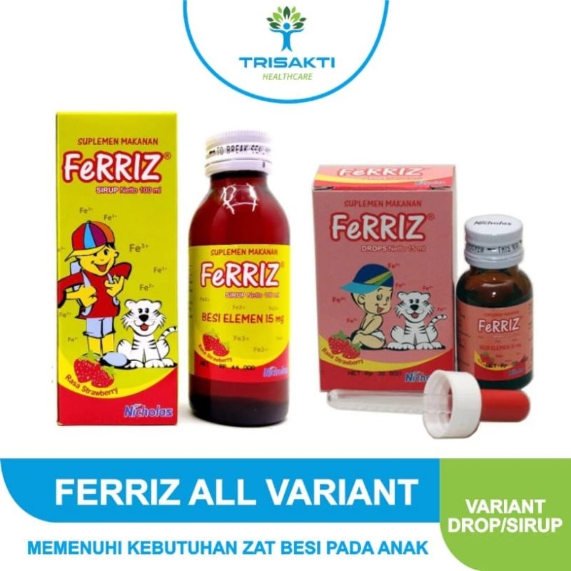 Jual FERRIZ DROP TETES 15ML / FERRIZ SIRUP 100ML / SUPLEMEN ZAT BESI ...