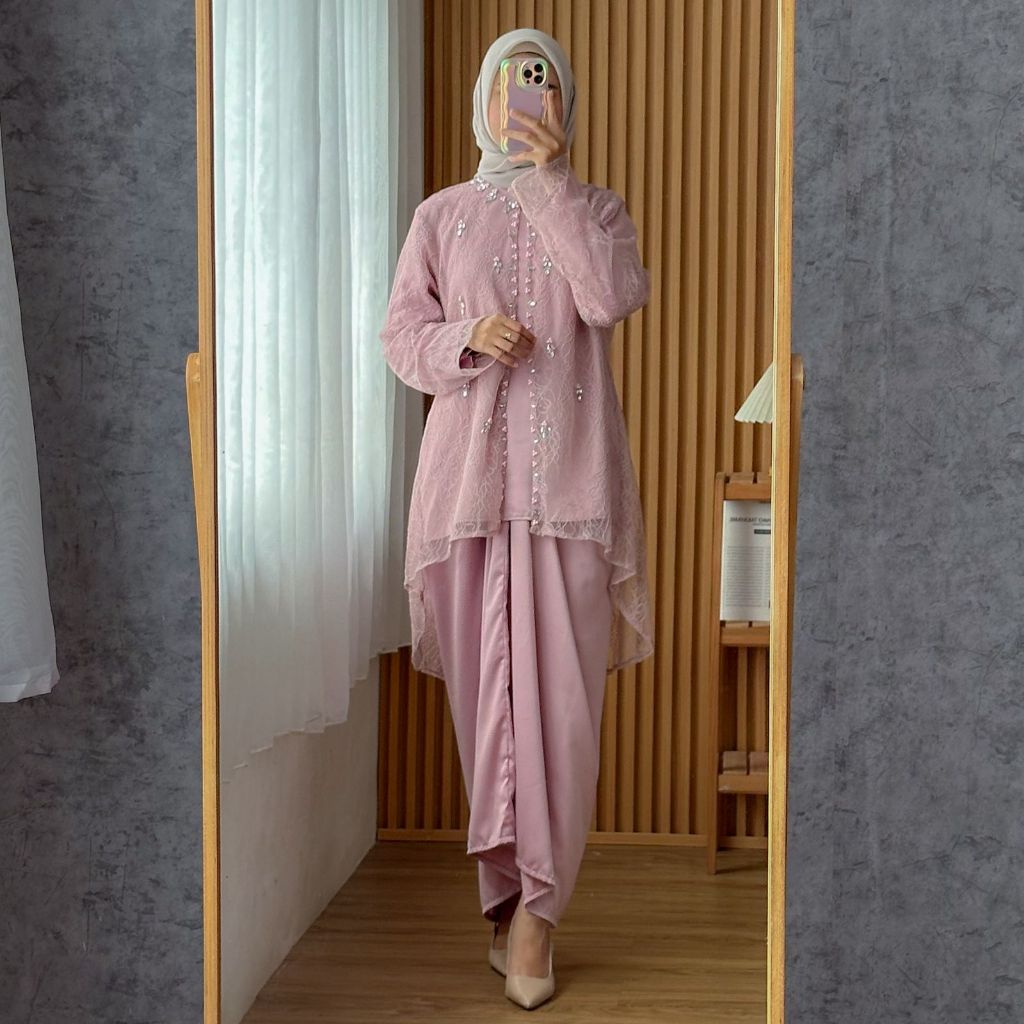 Jual EVIOLA BROKAT ONESET / setelan outer brokat premium / outfit ...