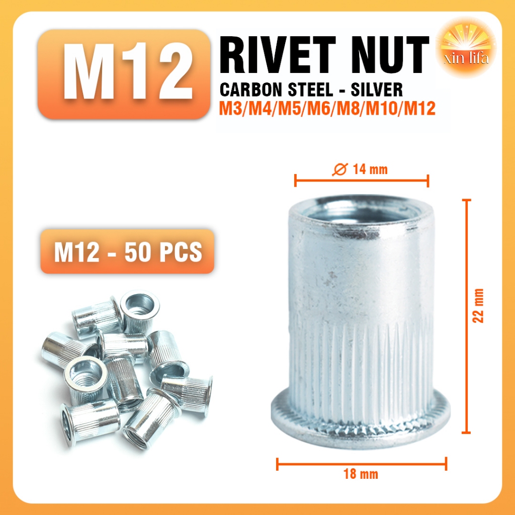 Jual rivet nut / rivnut / mur tanam furniture knockdown 50 pcs | Shopee Indonesia