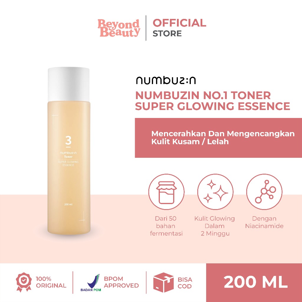 Jual NUMBUZIN No.3 Super Glowing Essence Toner 200ml | Shopee Indonesia
