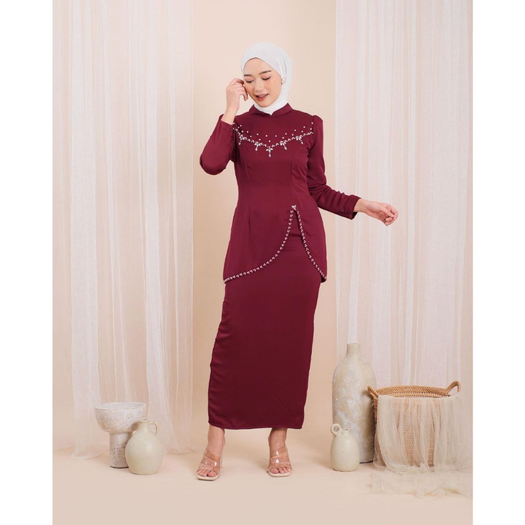 Jual NEW Oneset Felicya Baju Kurung Melayu Dress Pesta Setelan Wanita Baju Kondangan Kekinian ...