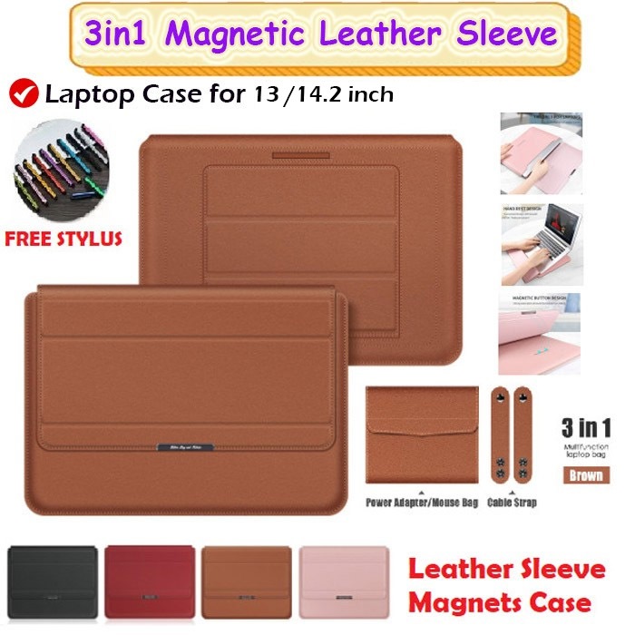 Jual ASUS ROG Flow Z13 13 LEATHER SLEEVE MAGNETS CASE 3in1 LAPTOP STAND ...