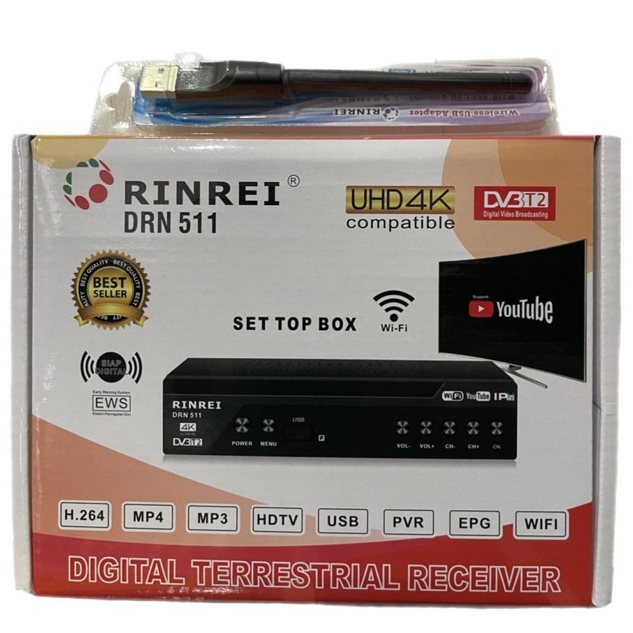 Jual set top box tv digital rinrei 511 / stb rinrei DRN-511C DVBT2 | Shopee Indonesia