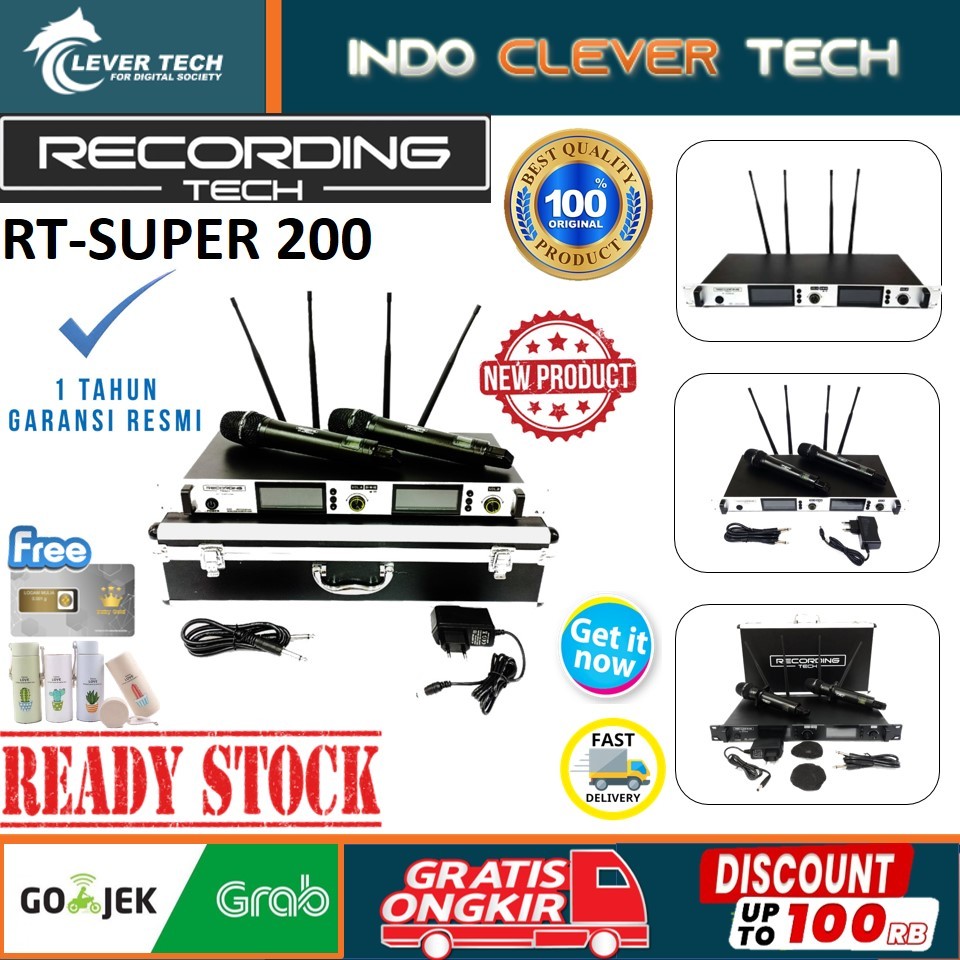 Jual Recording Tech RT-SUPER 200 Mic Wireless | Shopee Indonesia
