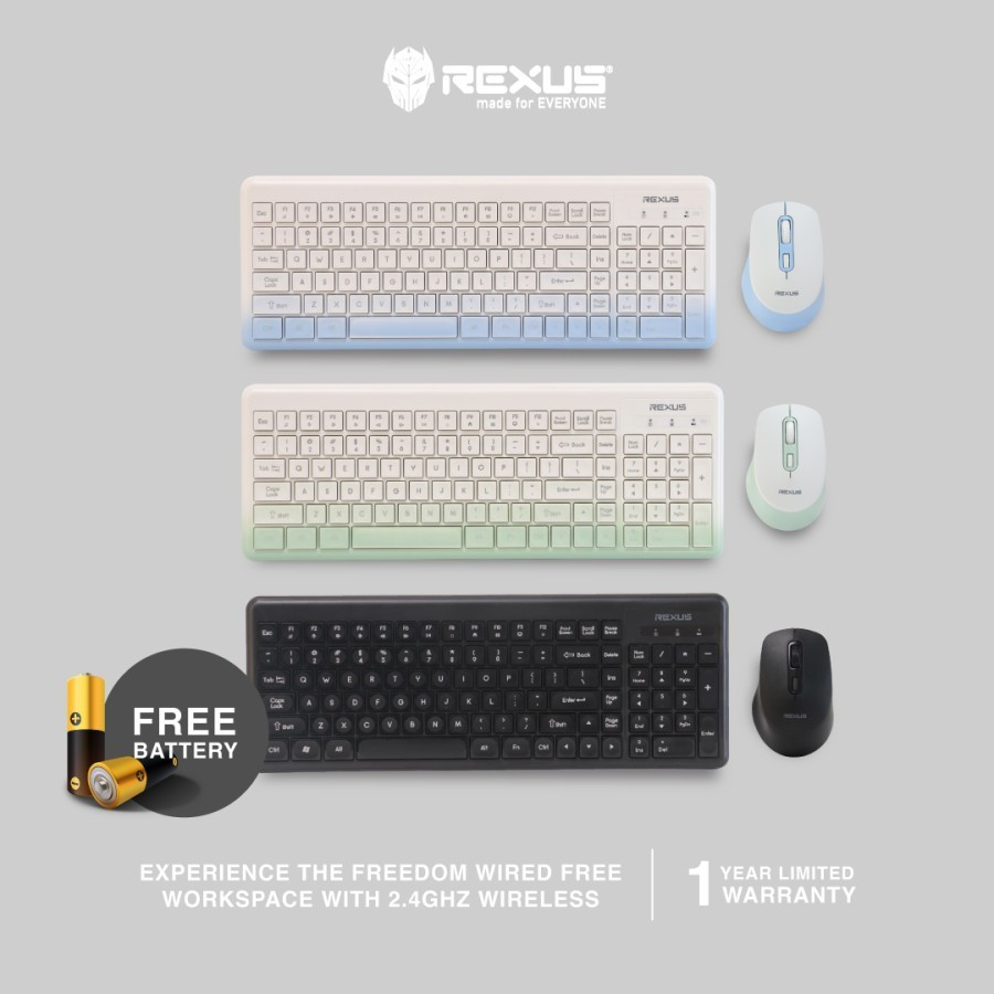 Jual Rexus Keyboard Mouse Wireless RX-KM10 Combo Classic Design ...