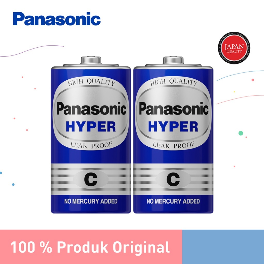 Jual Panasonic Baterai C Size Manganese Hyper Biru 2Pcs Battery Hyper C ...