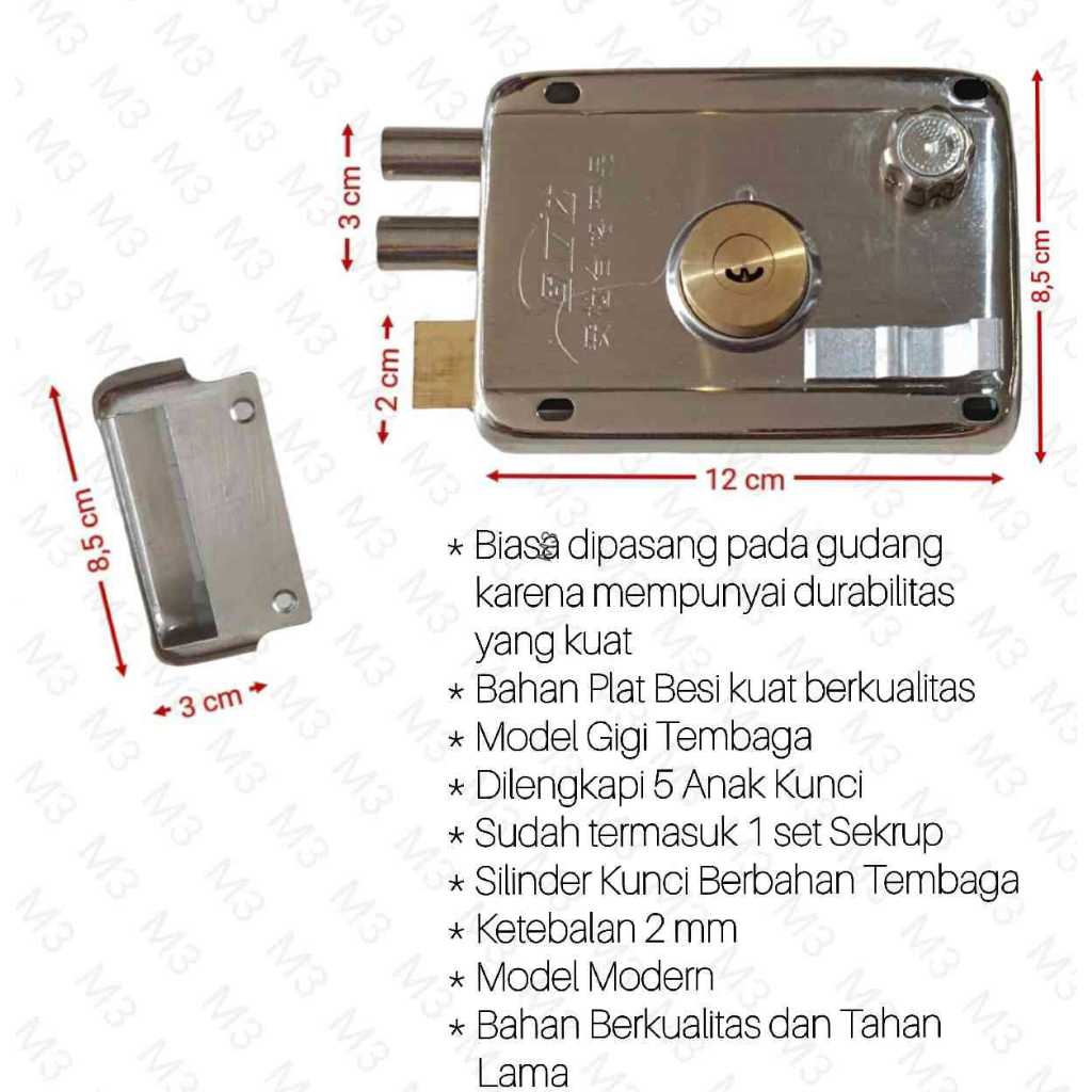 Jual KUNCI PINTU GERBANG OTOMATIS / KUNCI PINTU BESI STAINLESS PREMIUM ...