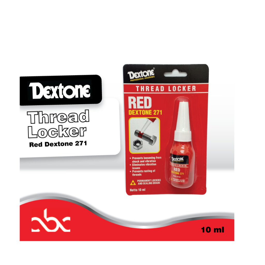 Jual Dextone Red Thread Locker 271 - Lem Baut Permanent Locking - 10 ml ...