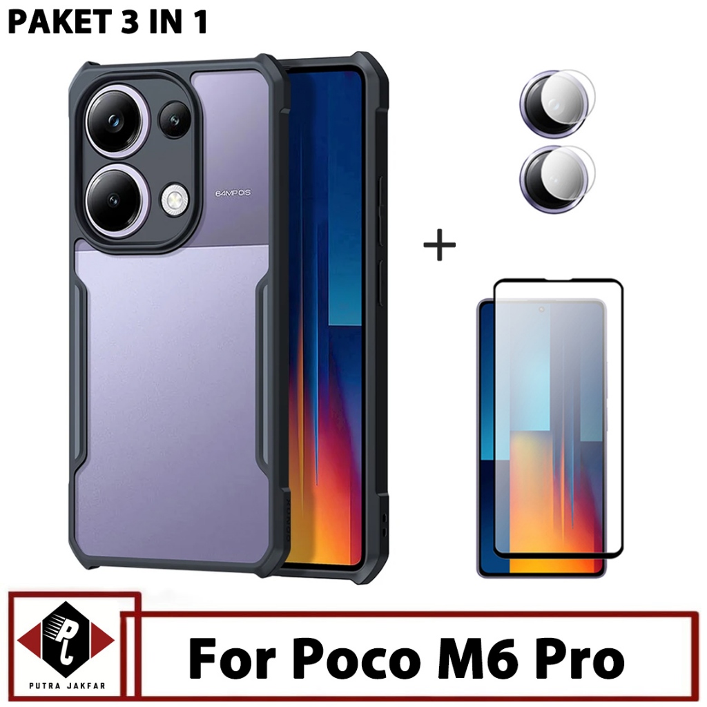 Jual Paket 3in1 Casing Transparan Redmi Note 13 Pro 4G / Poco M6 Pro 4G ...