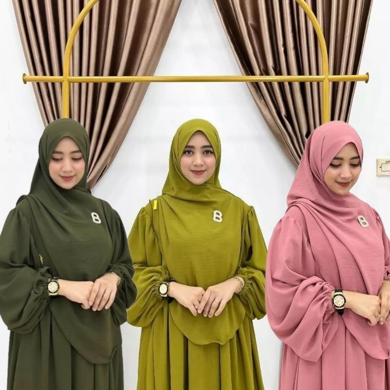 Jual GAMIS CRINKLE SET HIJAB SYAR'I KEKINIAN VIRAL TERBARU | Shopee Indonesia
