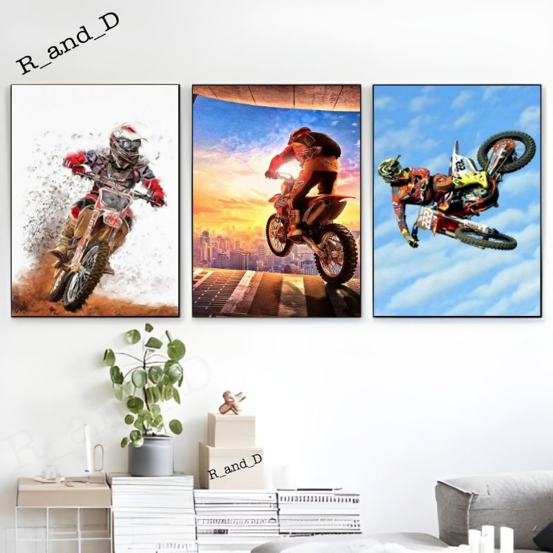 Jual Hiasan Dinding Motor Cross Ukuran A3, Dekorasi dinding kamar ...
