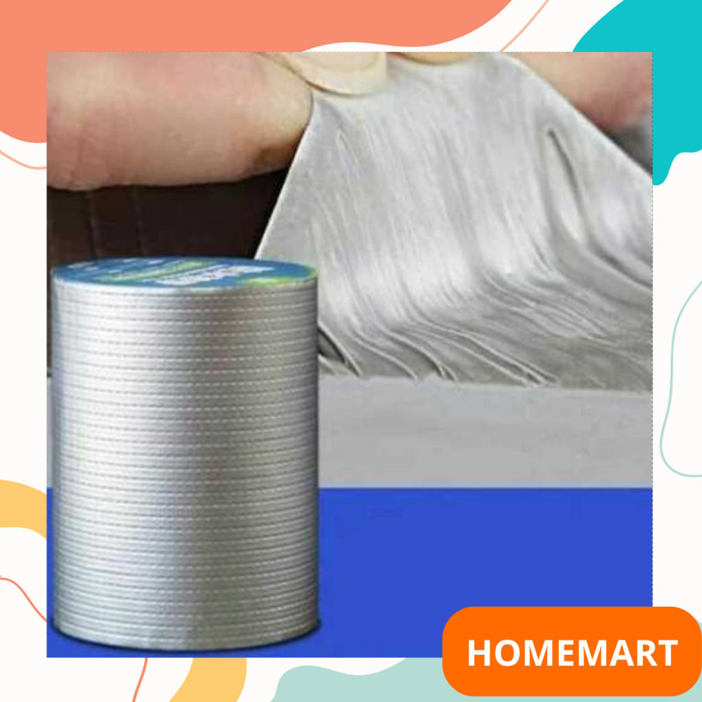 Jual HOMEMART Lakban Anti Bocor / Lem Tambal Super Kuat Aluminium Foil Butyl Waterproof Tape ...
