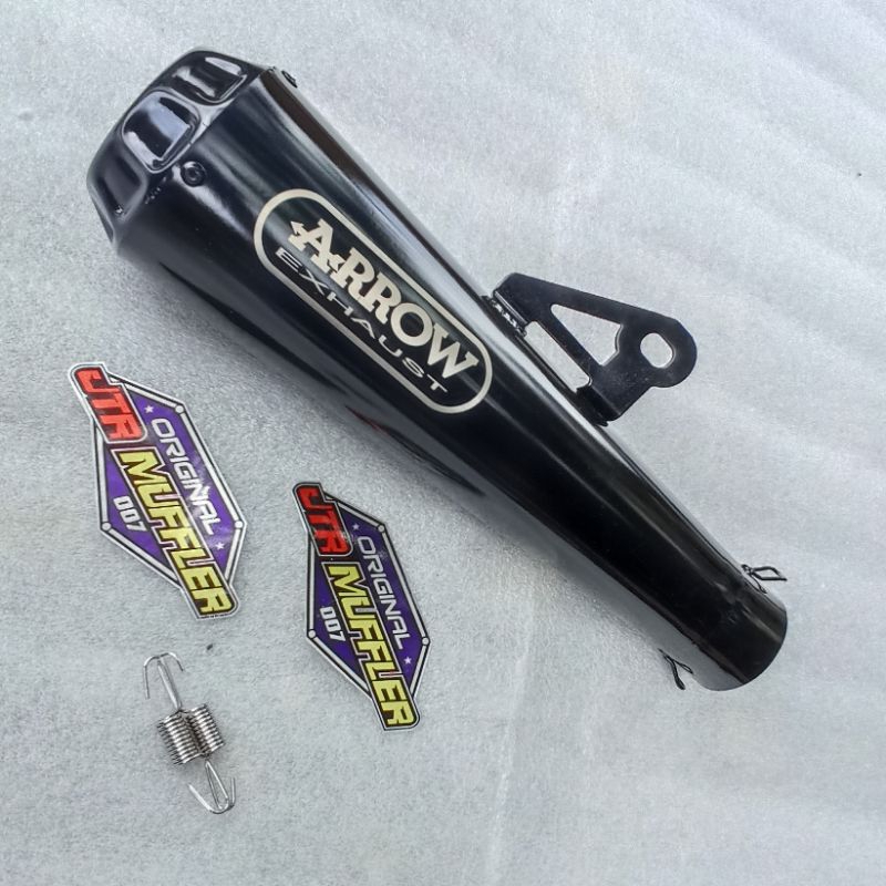 Jual Knalpot racing Arrow pro race black silincer saja Arrow inlet 50mm ...
