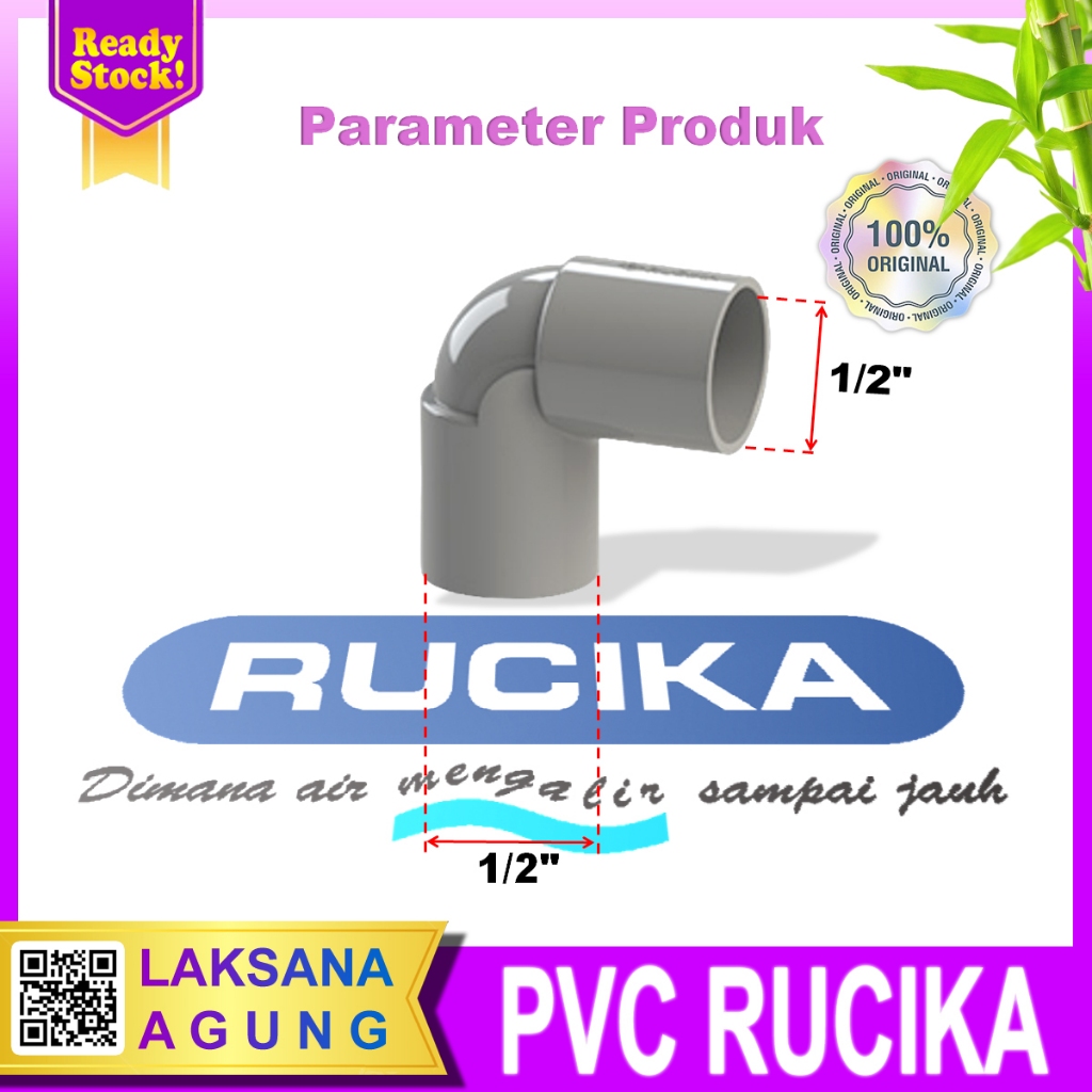 Jual Knee pvc 1/2 inch Rucika AW | Elbow Pvc Rucika Keni | Shopee Indonesia