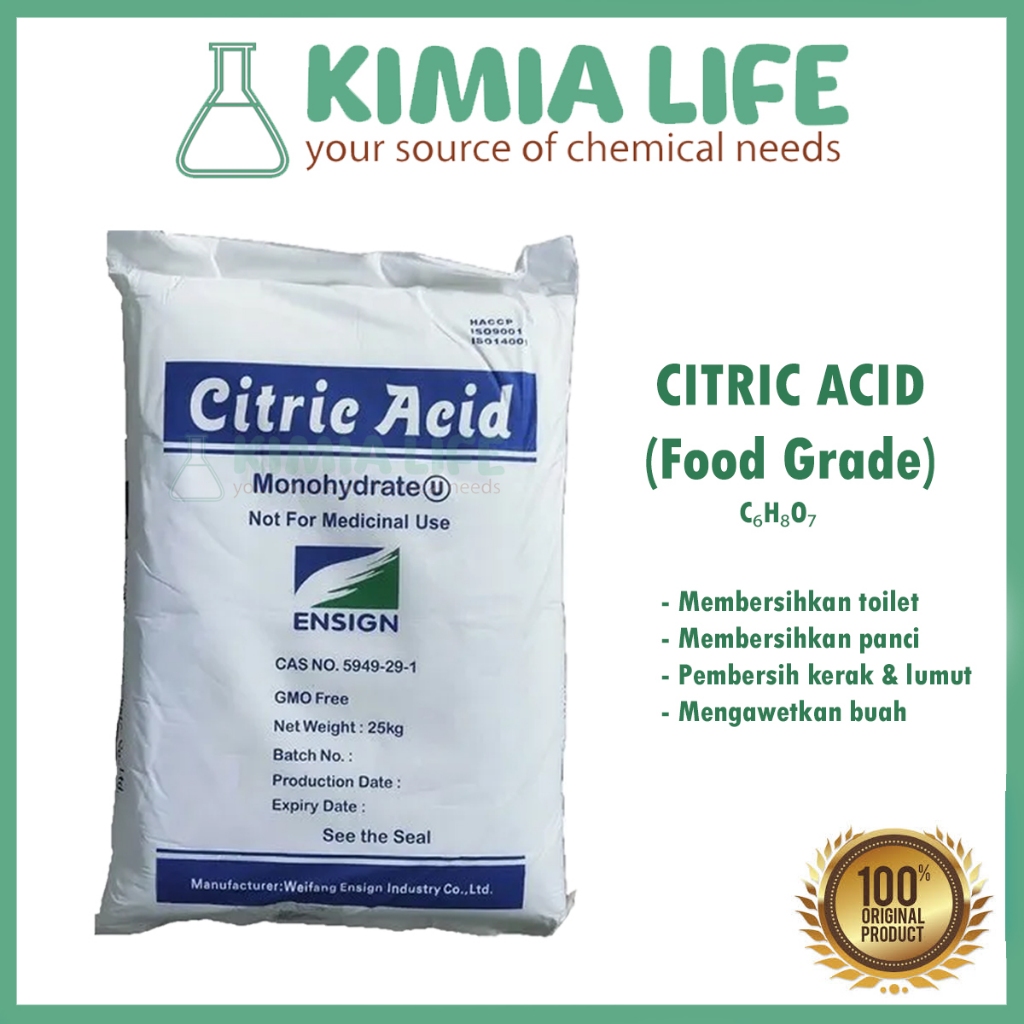 Jual Citric Acid / Asam Sitrat / Asam Sitrun Food Grade 25 KG | Shopee ...