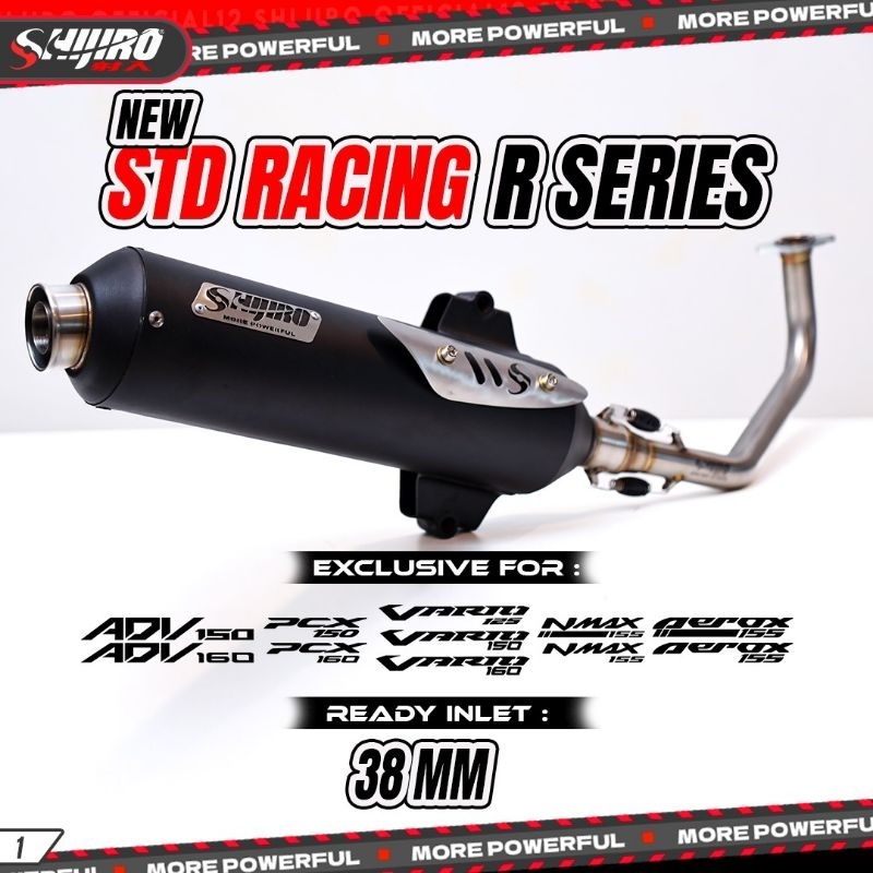 Jual KNALPOT STANDAR RACING SHIJIRO TYPE NEW R SERIES BLACK FOR N-MAX ...