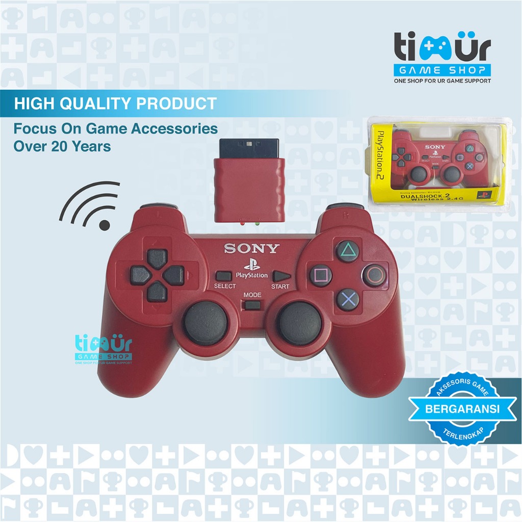 Jual Stik Stick PS2 Wireless Ori Original Pabrik Warna Merah | Shopee ...