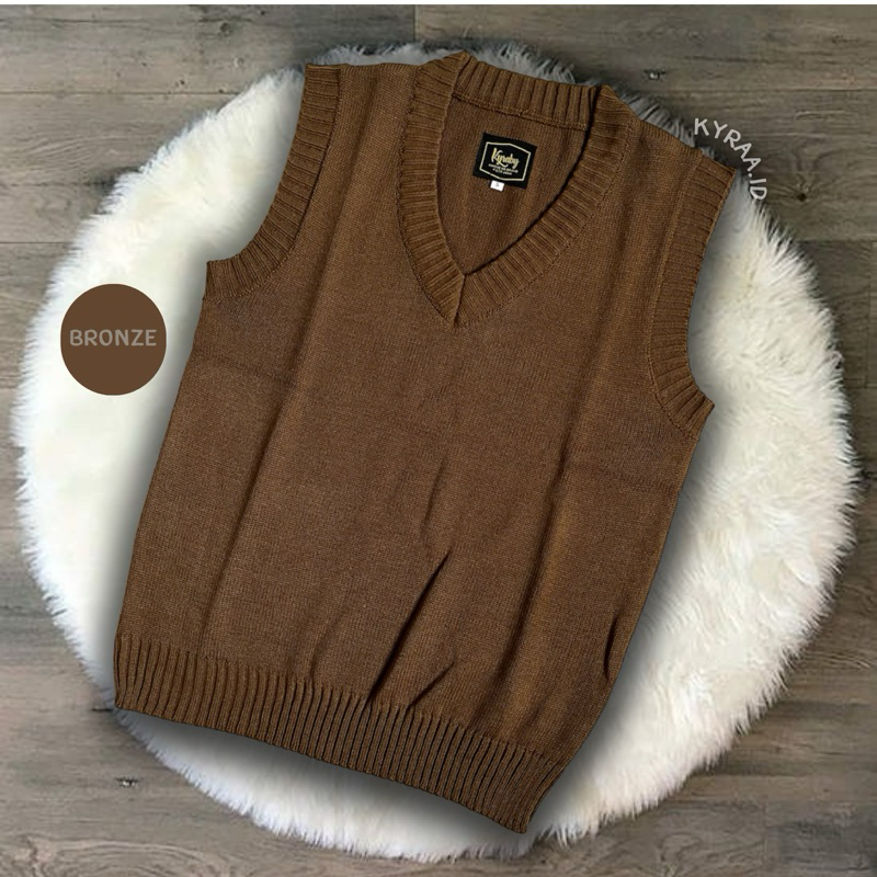 Jual Vest Rompi Rajut Polos/Brown Edition/Atasan Rajut/Rompi Rajut ...
