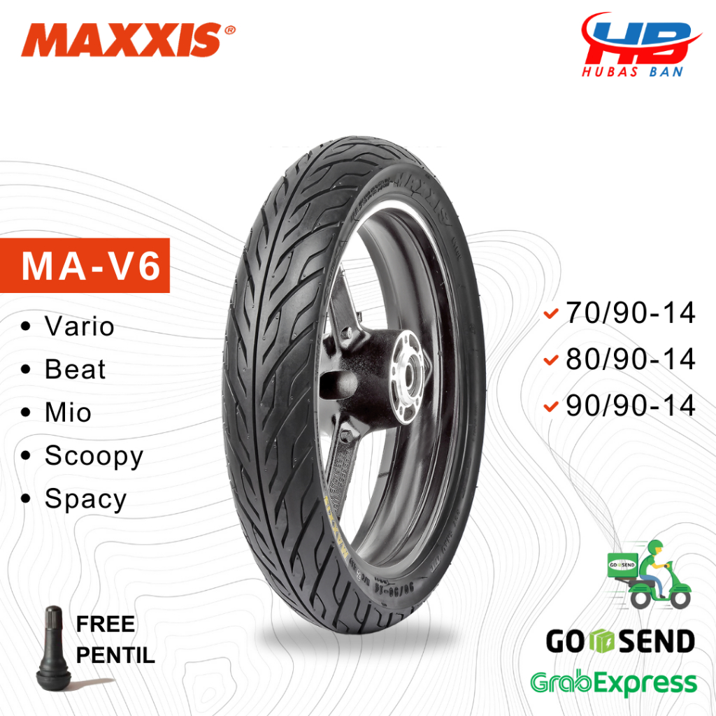 Jual Ban Motor Matic Ring 14 Maxxis MAV6 70/90 80/90 90/90 ban Tubles Mio Beat Fino Depan ...