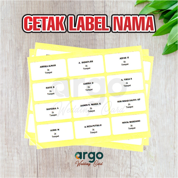 Jual Cetak Label Nama Undangan | Label Nama Undangan | Label 103 ...